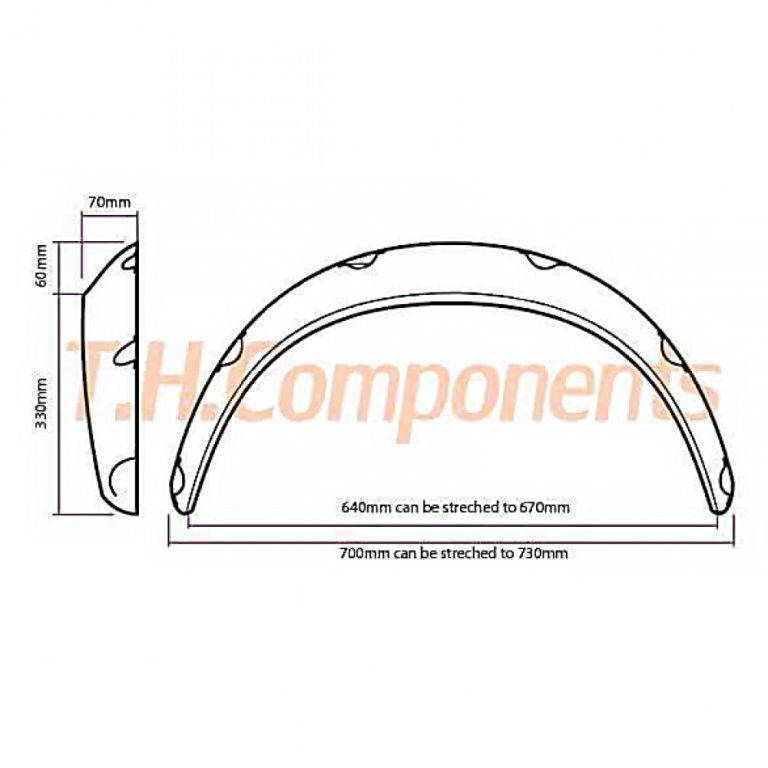 Universal wheelarches 70mm wide (2pcs) - TH Components