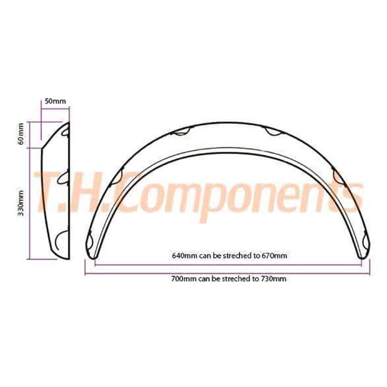 Universal Wheelarches +50mm wide (2 pcs) - TH Components